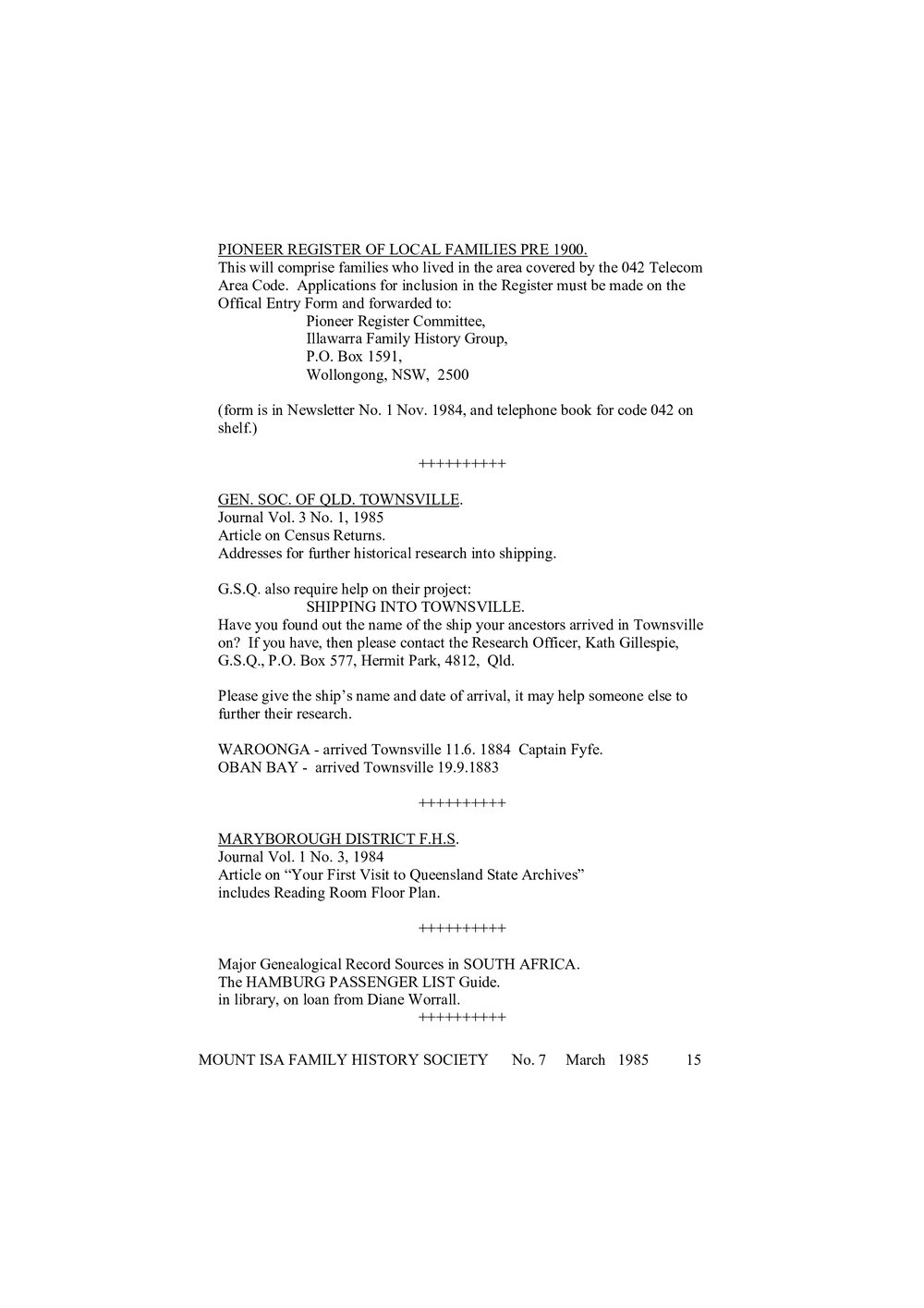 Journal of the Mount Isa Family History Society No.7 | Isa in Images