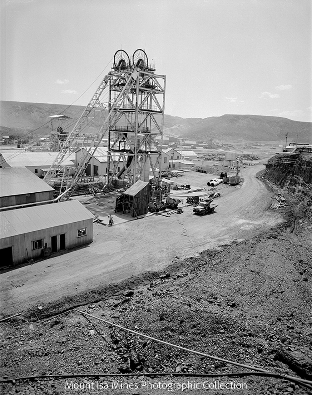 K57 Shaft sinking headframe, Mount Isa Mines, March 1962 | Isa in Images