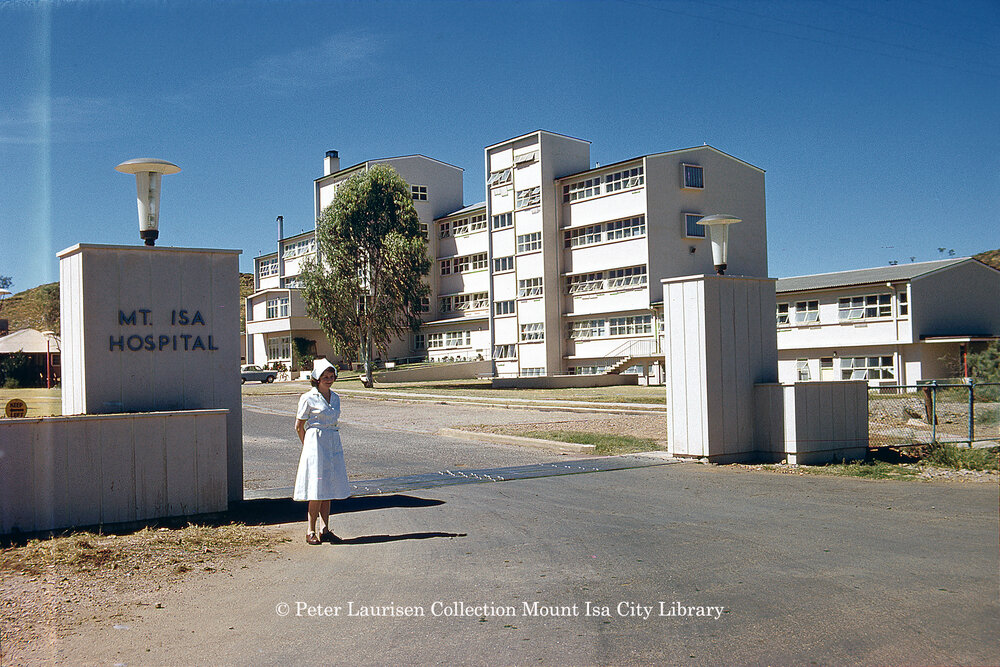Mount Isa Base Hospital entrance, Mornington, c.1962 | Isa in Images